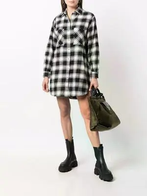 DIESEL® Checked Cotton Shirt Dress