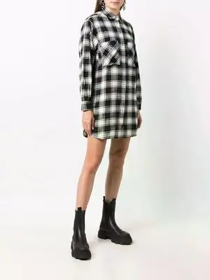 DIESEL® Checked Cotton Shirt Dress