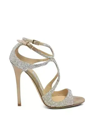 JIMMY CHOO Lance Crystal Embellished Stiletto Sandals