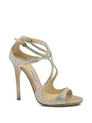 JIMMY CHOO Lance Crystal Embellished Stiletto Sandals