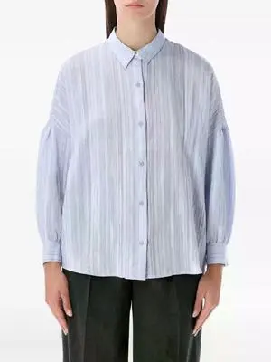 SESSUN Striped Balloon-sleeve Shirt - Blue