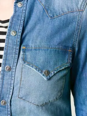 DIESEL® Western Denim Shirt With Pointed Yokes And Chest Pockets