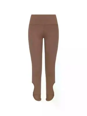 EA7 Cut-out Twisted-detail Leggings - Brown