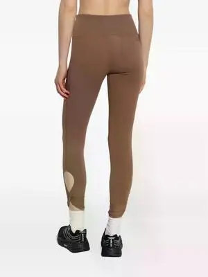 EA7 Cut-out Twisted-detail Leggings - Brown