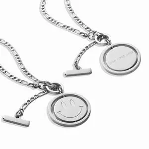 HOOPS + CHAINS LDN Smiley Spinner Necklace - Silver