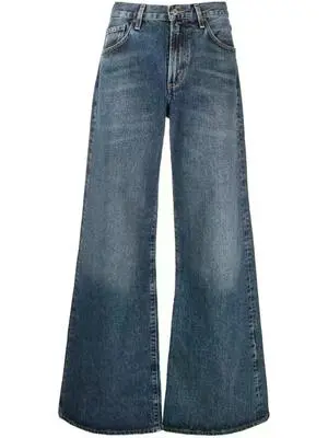 AGOLDE Clara Organic-cotton Flared Jeans - Blue
