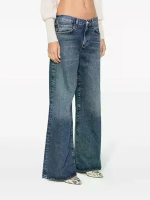 AGOLDE Clara Organic-cotton Flared Jeans - Blue