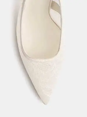REFORMATION Joelle Heeled Lace Pump - Ivory