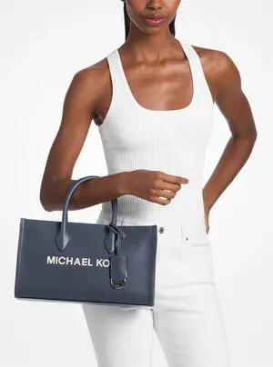 Michael Kors Mirella Medium Pebbled Leather Satchel - Blue