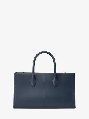 Michael Kors Mirella Medium Pebbled Leather Satchel - Blue
