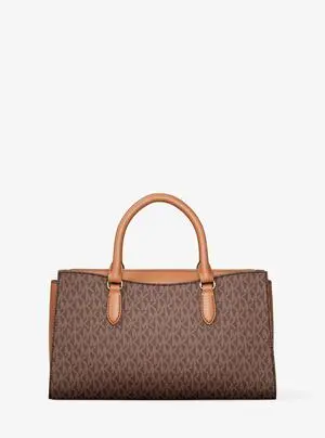 Michael Kors Arden Medium Signature Logo Top-zip Satchel