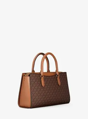 Michael Kors Arden Medium Signature Logo Top-zip Satchel