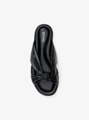 Michael Kors Elena Slide Sandal With Knot Detail - Black