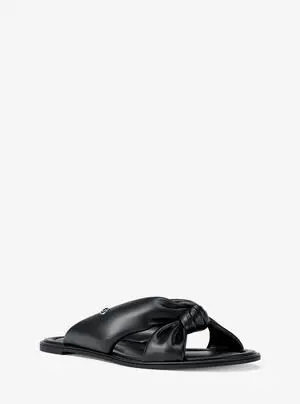 Michael Kors Elena Slide Sandal With Knot Detail - Black