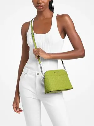 Michael Kors Jet Set Travel Medium Logo Dome Crossbody Bag - Green