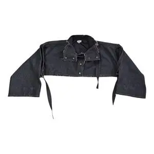 ZASTASTUDIO Cropped Denim Jacket With Wrap Ties - Black