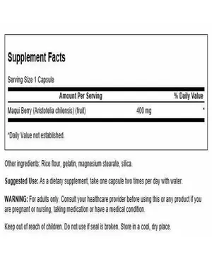 SWANSON Full Spectrum Maqui Berry 400 Milligrams 60 Capsules