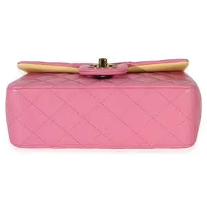 Chanel Quilted Lambskin Rectangular Flap Bag - Pink