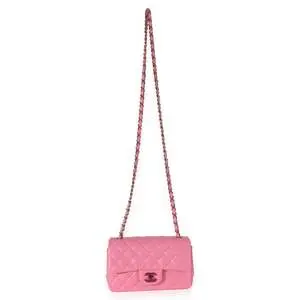Chanel Quilted Lambskin Rectangular Flap Bag - Pink