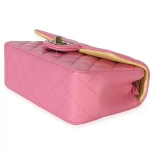 Chanel Quilted Lambskin Rectangular Flap Bag - Pink