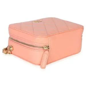 Chanel Coral Quilted Lambskin Pearl Crush Camera Vanity Case