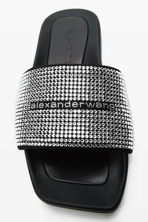 Alexander Wang Embellished Crystal Pool Slide Sandals