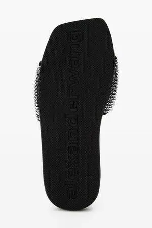 Alexander Wang Embellished Crystal Pool Slide Sandals