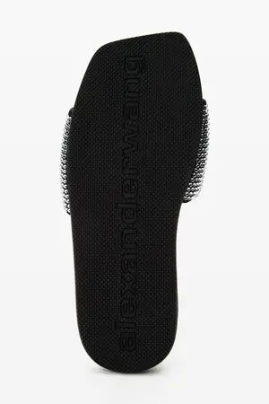 Alexander Wang Crystal Hotfix Pool Slide - Black/silver