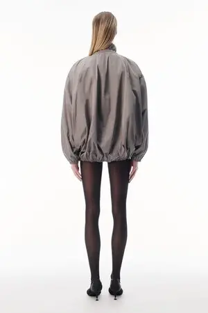 Alexander Wang Oversized Track Jacket With Gathered Collar - Grey