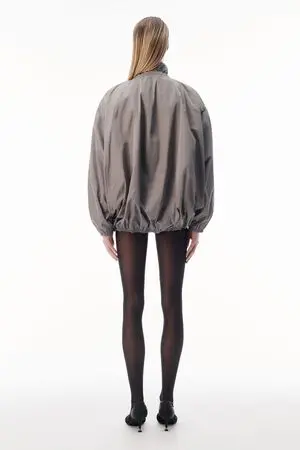 Alexander Wang Oversized Track Jacket With Gathered Collar - Grey
