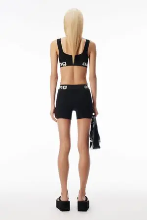 Alexander Wang Logo Elastic Scoop Neck Bra Top