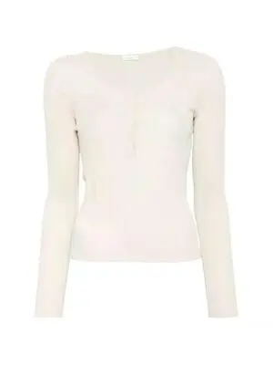 ROBERTO COLLINA Ribbed Knit Scoop Neck T-shirt