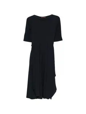 High Crew-neck Midi Dress