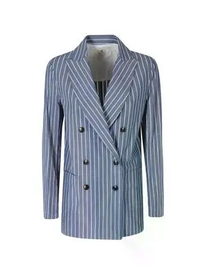 MYTHS Vertical-stripe Double-breasted Blazer