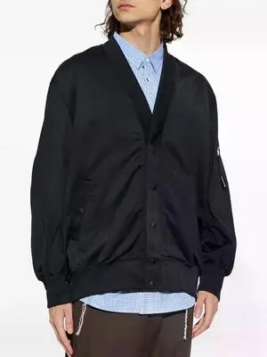 Comme Des Garçons Zip-pocket V-neck Sweater