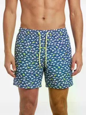 MC2 SAINT BARTH Micro Shark-print Drawstring Swim Shorts