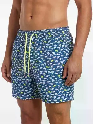 MC2 SAINT BARTH Micro Shark-print Drawstring Swim Shorts