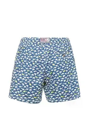 MC2 SAINT BARTH Micro Shark-print Drawstring Swim Shorts