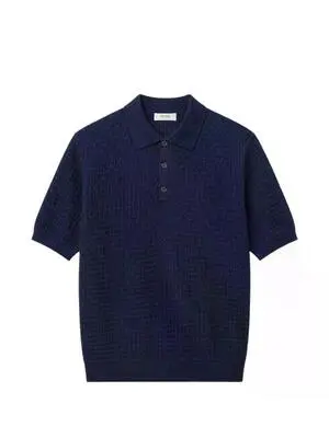 MASQ Textured-knit Polo Shirt