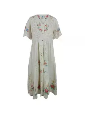 Sea Astrid Floral-embroidered Midi Dress