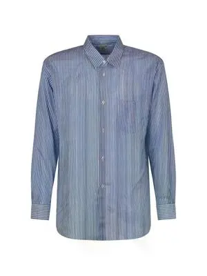 Comme Des Garçons Vertical-stripe Chest-pocket Shirt