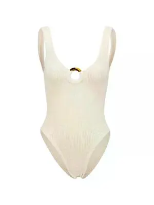 Hunza G Celine Crinkled-effect Swimsuit - Neutrals
