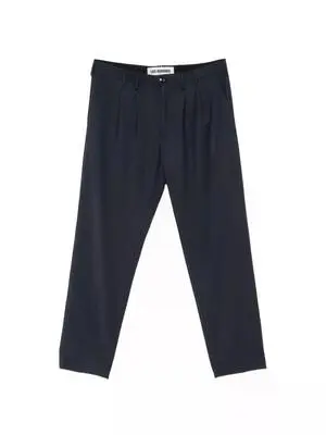 LES HOMMES Pleated Logo Plaque Trousers