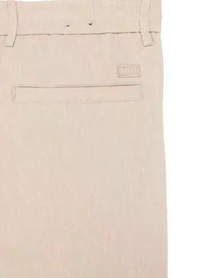 BOSS Beige Slub Texture Drawstring Waist Trousers - Neutrals