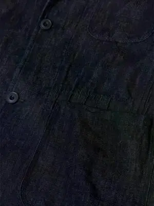 Closed Notch-lapel Patch-pocket Denim Jacket