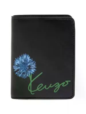 Kenzo Tulip Leather Wallet - Black