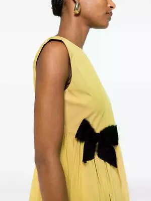 PARLOR Sleeveless Midi Dress With Bow Detail