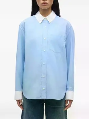 SAMSOE SAMSOE Salova Contrast-collar Shirt