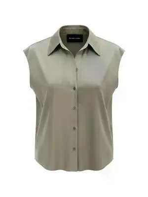 Black Label Sleeveless Button-up Blouse