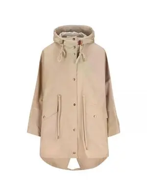 Moncler Drawstring-waist Hooded Parka - Neutrals
